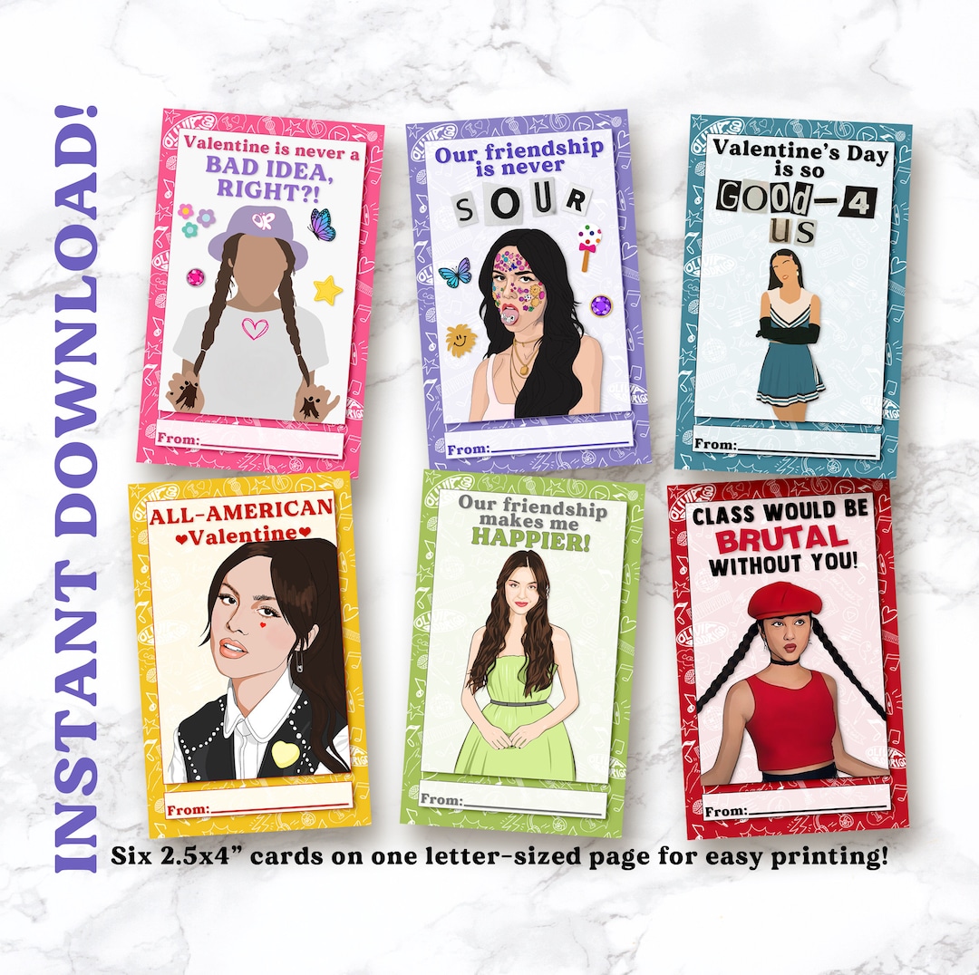Olivia Rodrigo Valentine Cards, Olivia Rodrigo Valentines, School ...