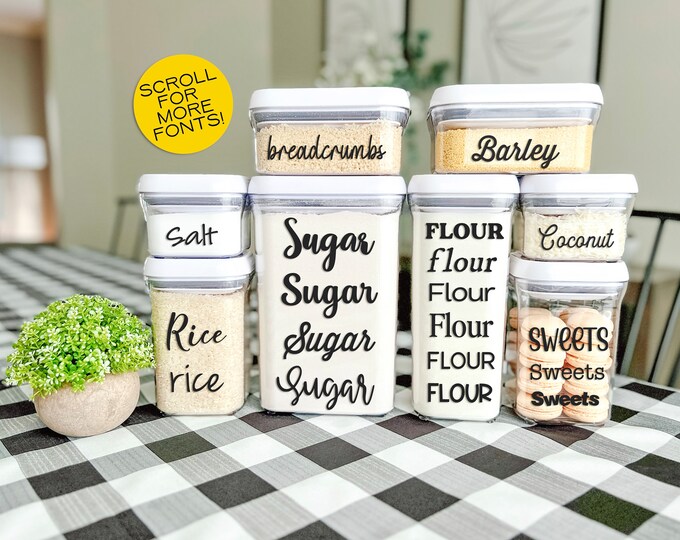 Canister Labels, Kitchen Labels, Pantry Labels, Canister Decals - Etsy