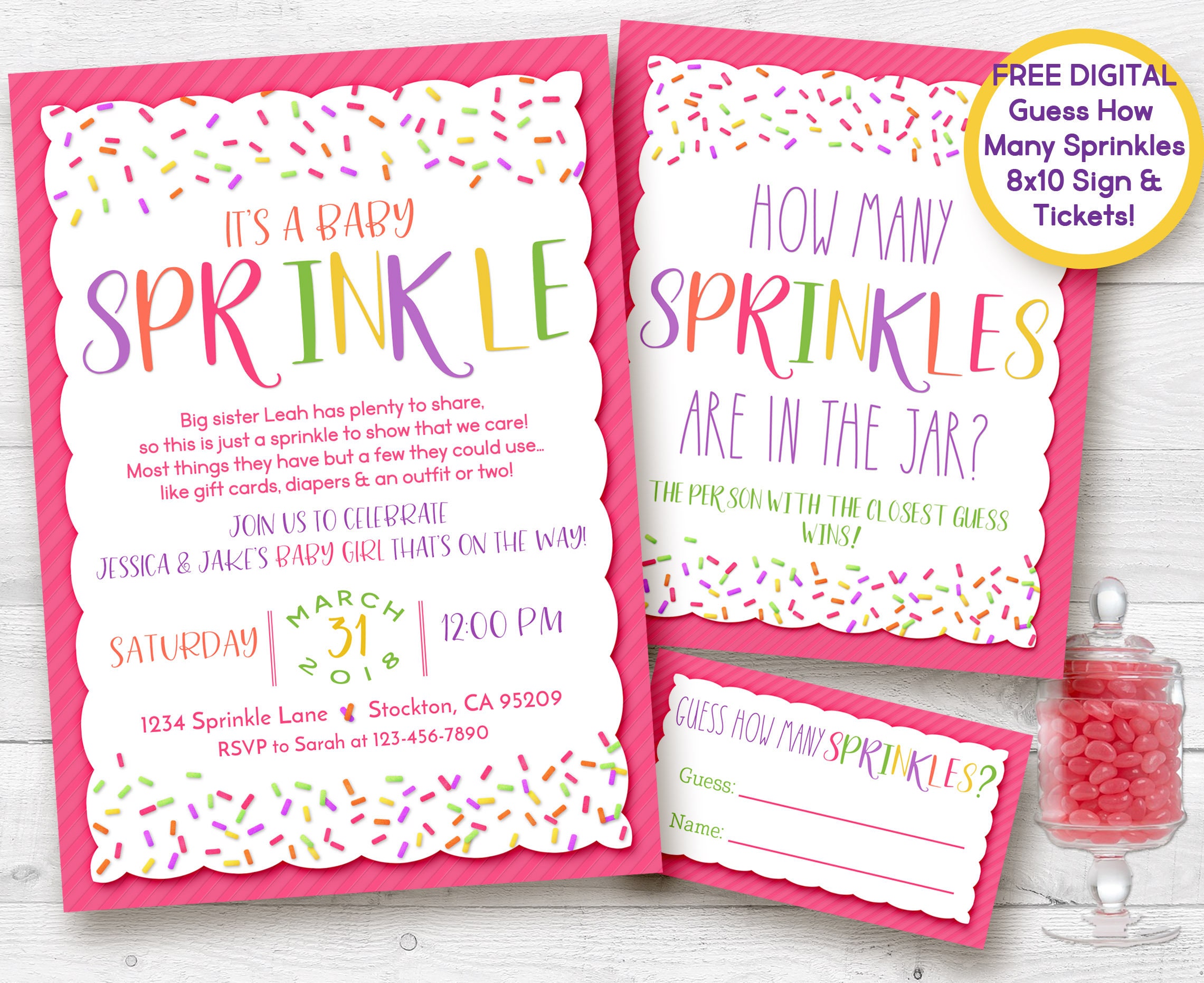 Cupcake Sprinkles Birthday Party Invitation Printable Digital - Etsy