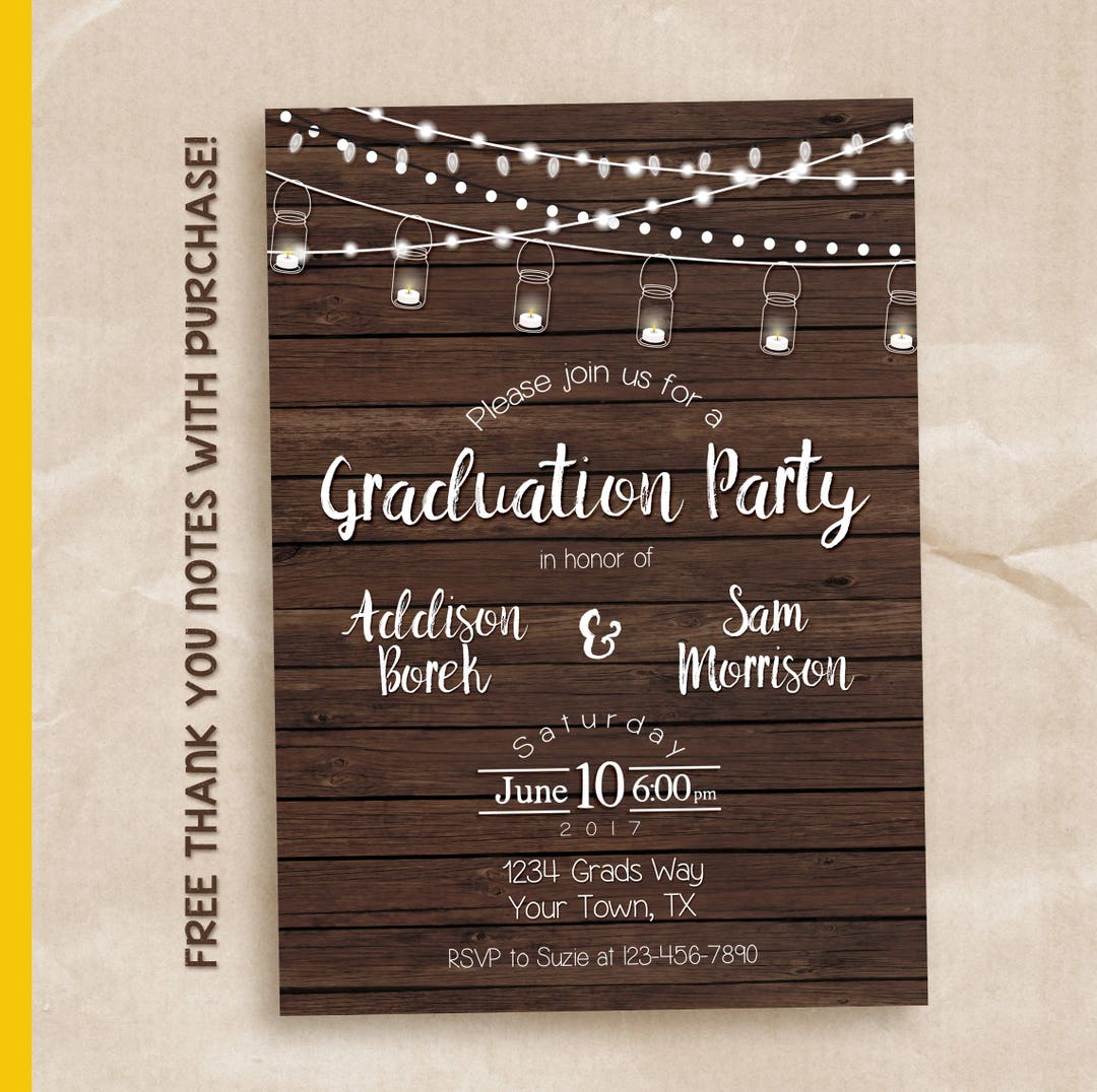 Rustic Graduation Invitation / Graduation Party Invitation / - Etsy