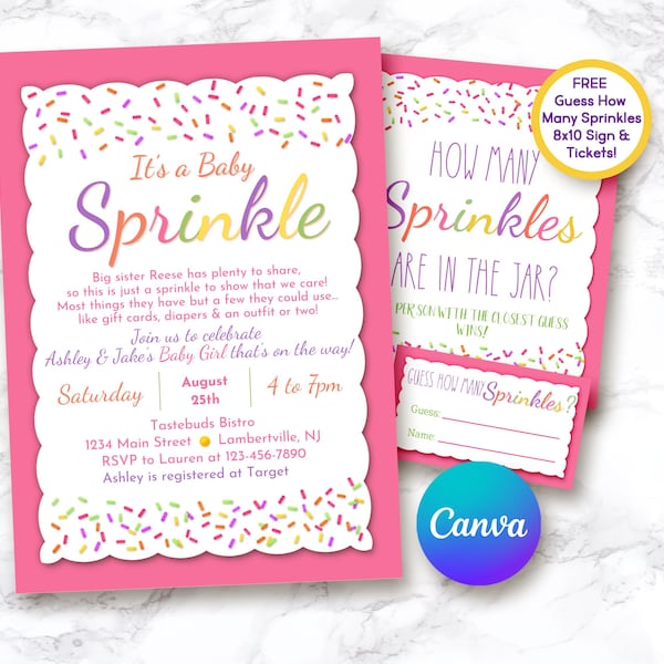 Baby Sprinkle Invitation Girl - Etsy