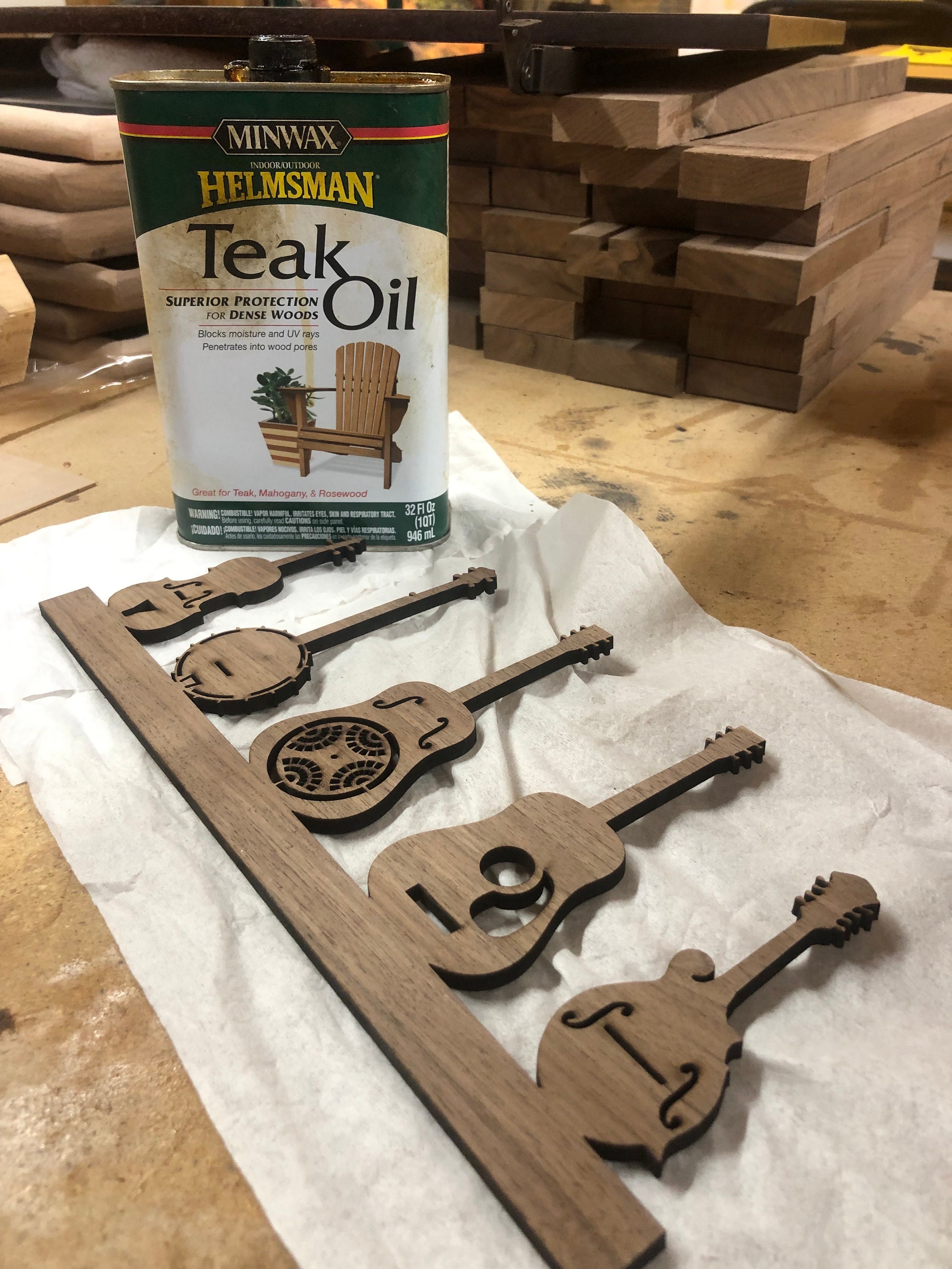 Acoustic Guitar Lamp Bluegrass Instruments Silhouette Light Mandolin ...