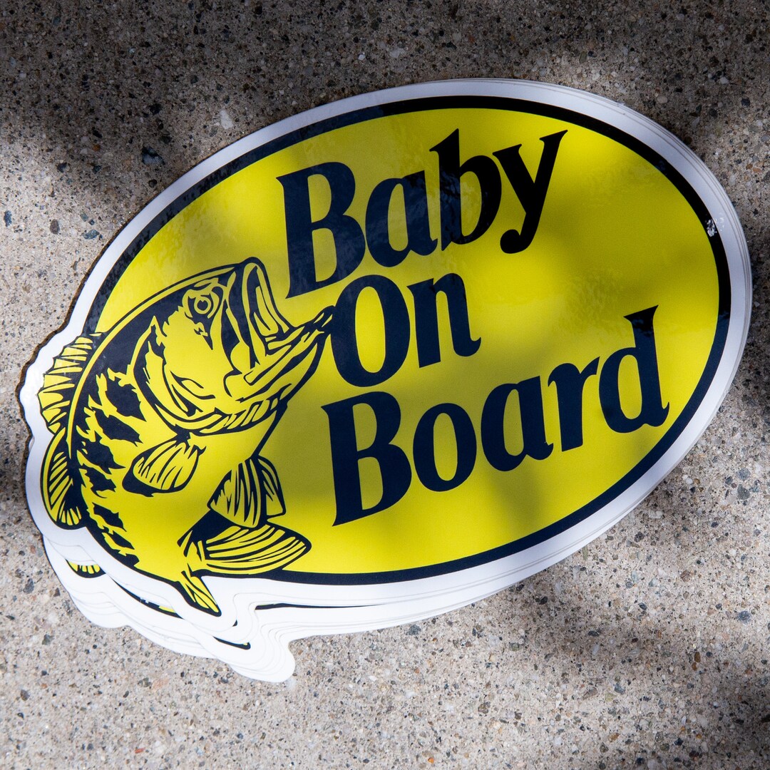 Baby on Board Fishing Bass Pro Sticker Decal Largemouth Bass, Crappie ...