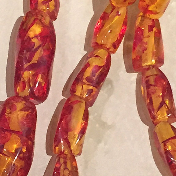 Vintage Faux Amber Confetti Lucite 22 Necklace - Etsy