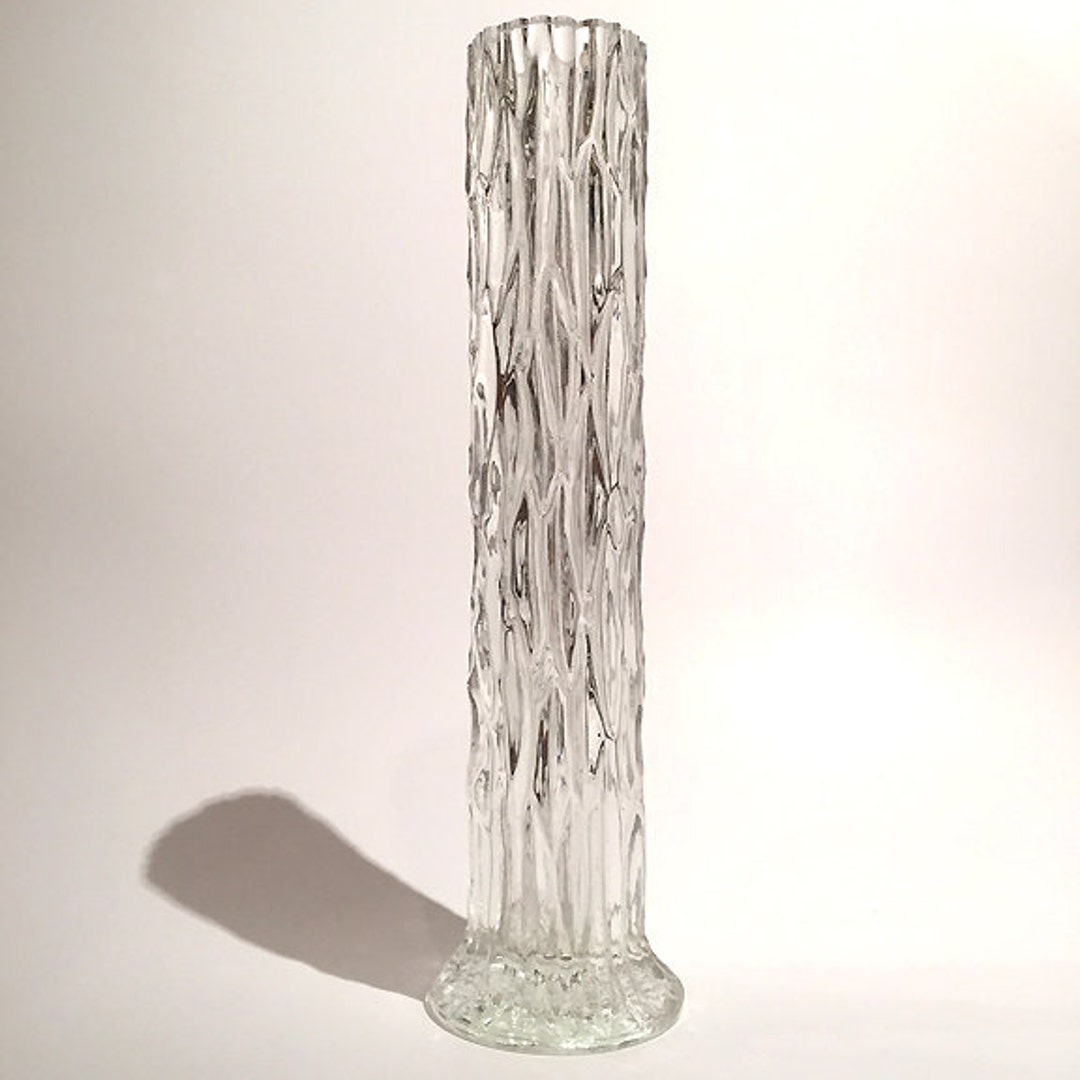 Vintage Waterfall Glass Vase With Fleur De Lis Hallmark - Etsy