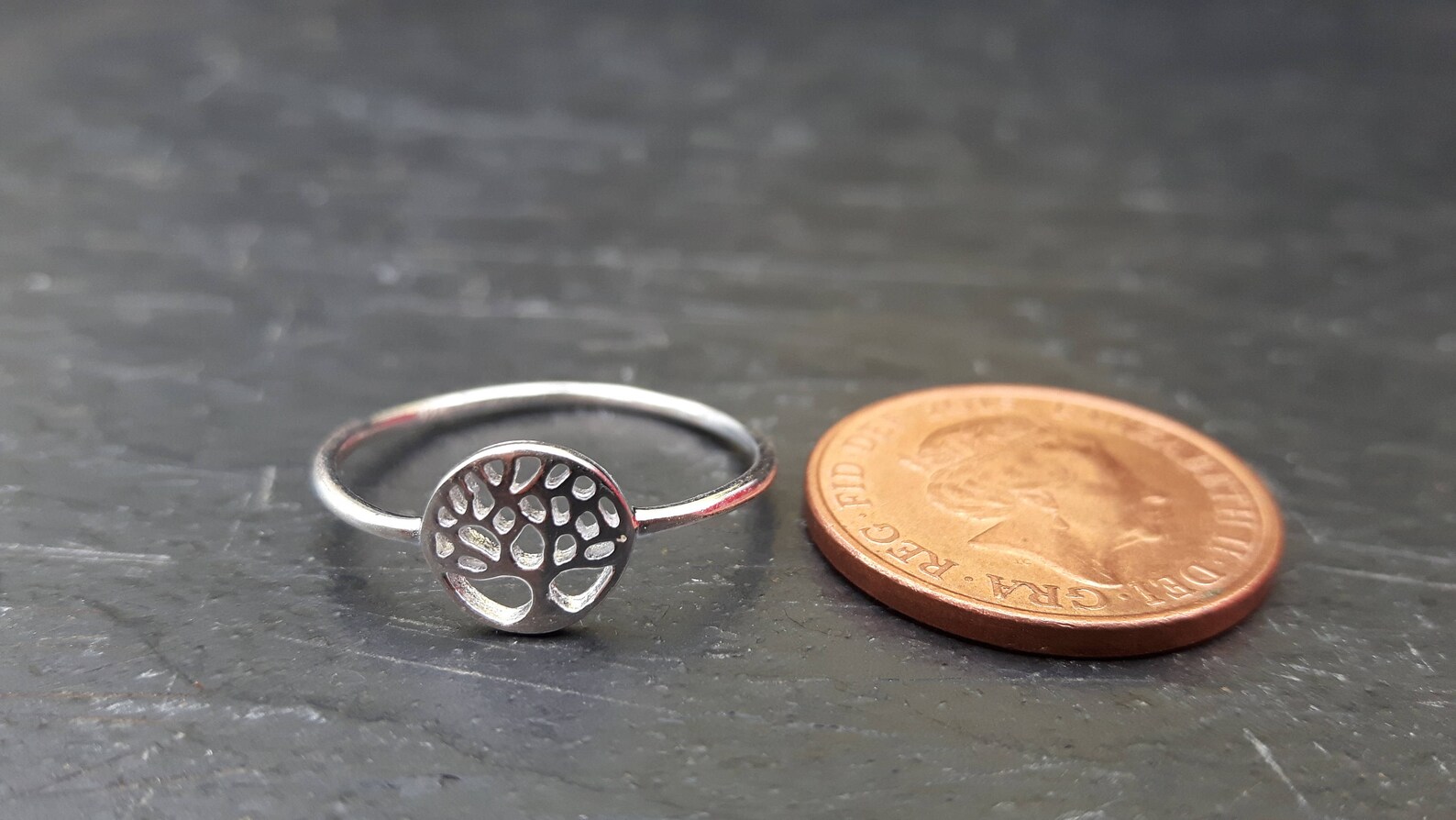 Silver Tree Ring - Etsy