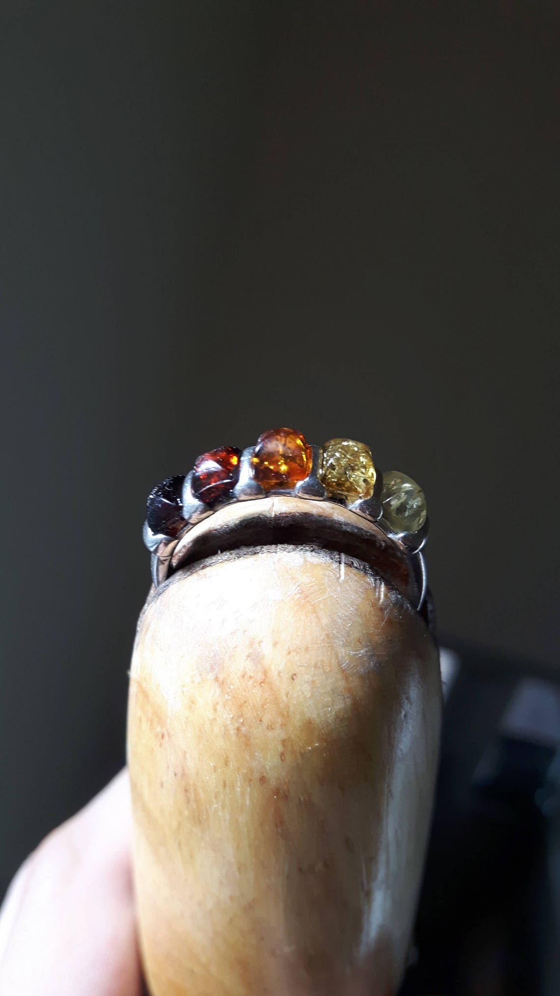Eco Friendly Sterling Silver 5 Stone Amber Ring - Etsy