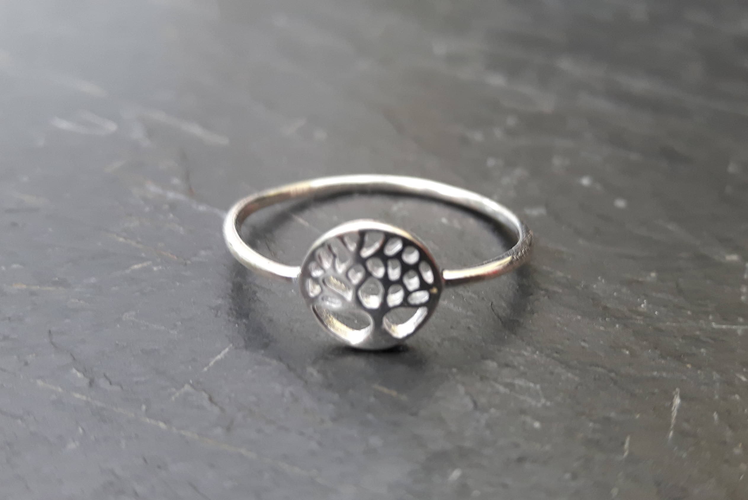 Silver Tree Ring - Etsy