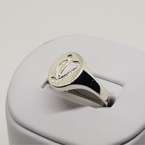 Heavyweight Mens Silver Signet Ring Ireland Harp - Etsy UK