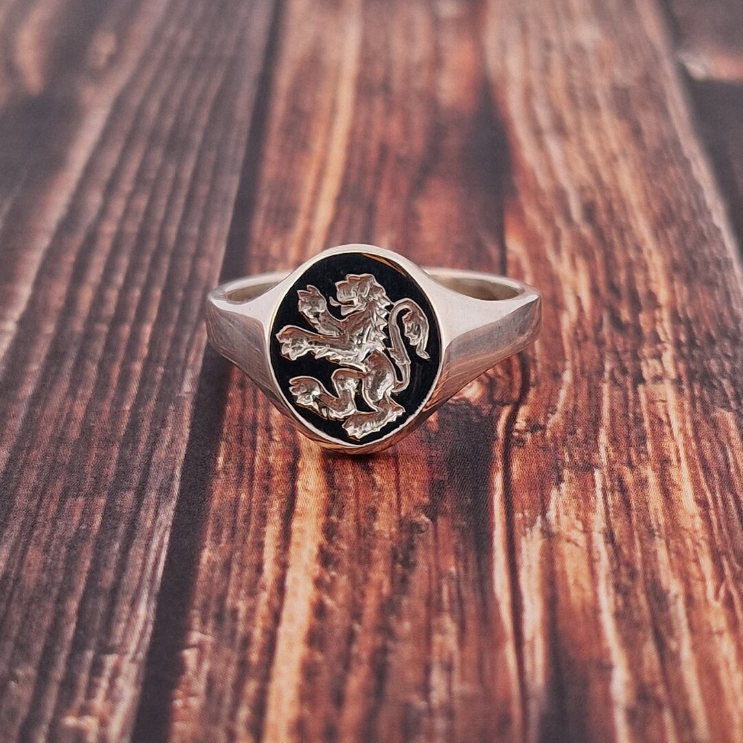 Scottish Lion Rampant Signet Ring - Heavyweight Sterling Silver, King ...