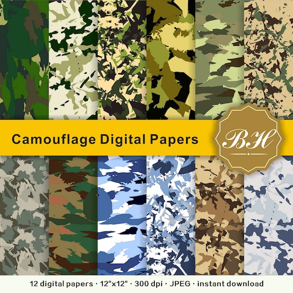 Camouflage Papers - Etsy