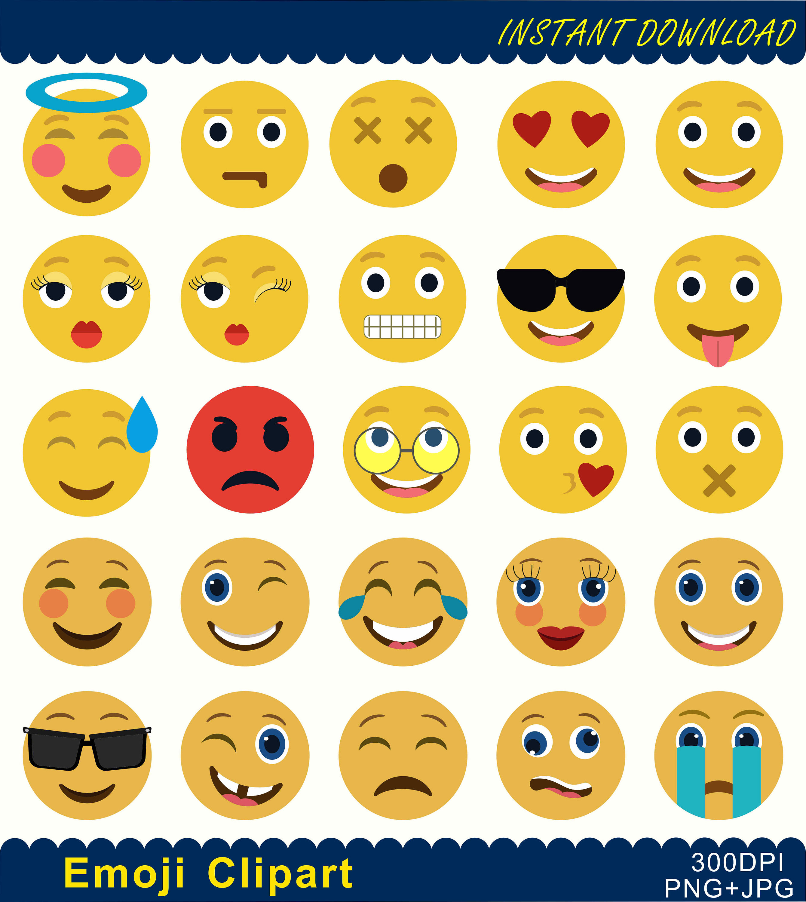 Smiley Face Emoticons Clipart