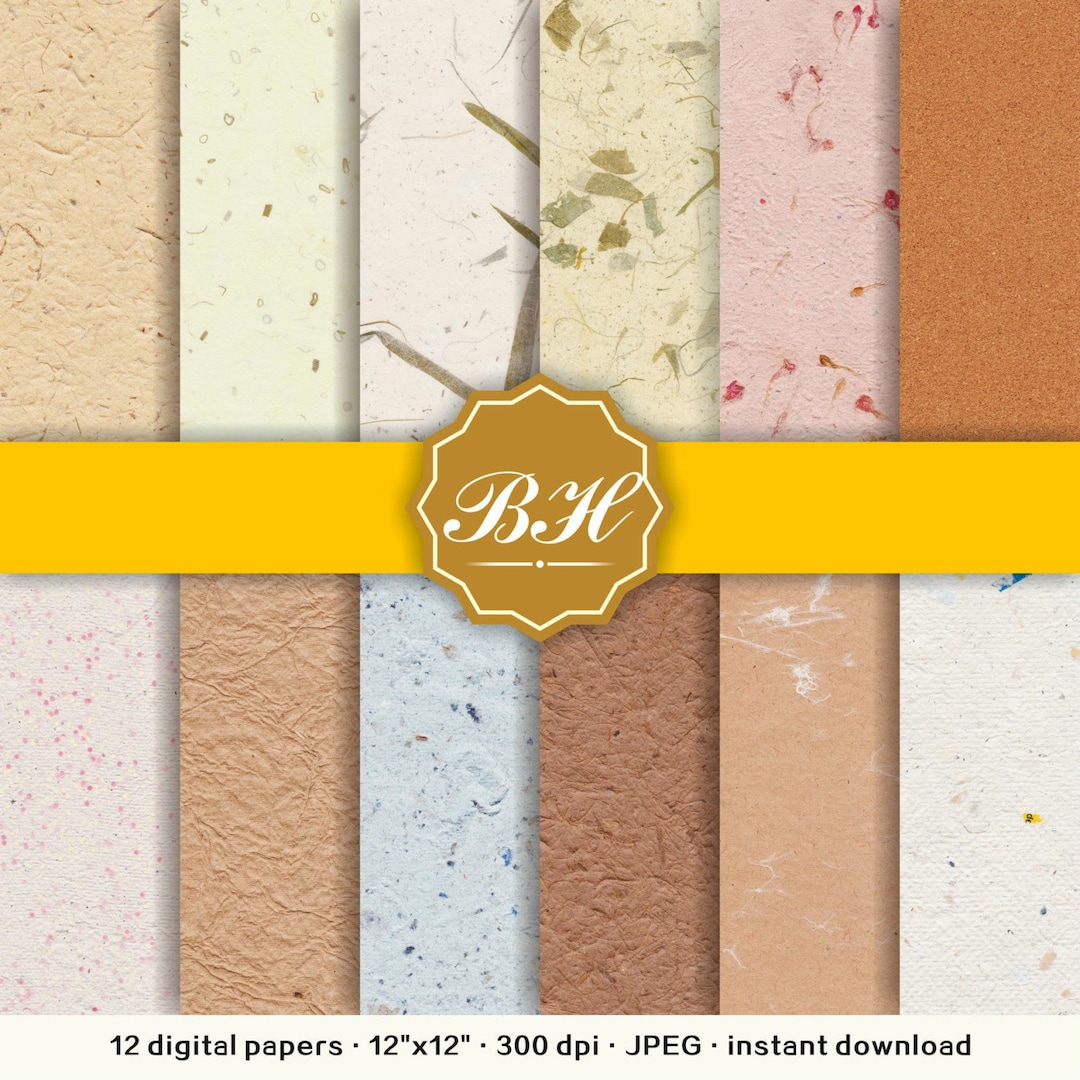 Recycled Digital Paper, Texture Paper, Textured Backgrounds, Handmade ...