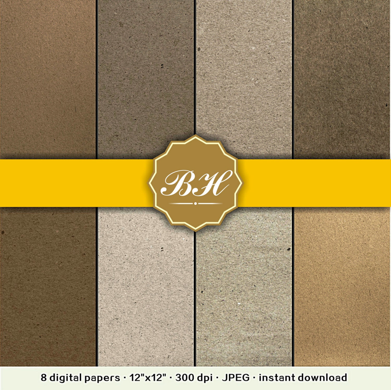 Brown Scrapbook Paper Kraft Digital Paper Chipboard | Etsy