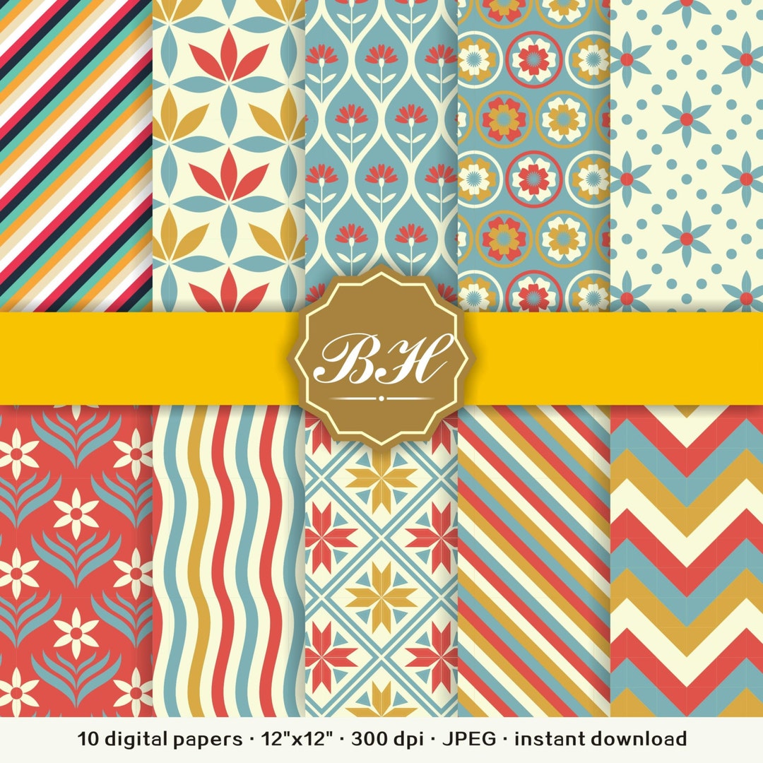 Flower Digital Paper Floral Backgrounds Tribe Digital Paper - Etsy