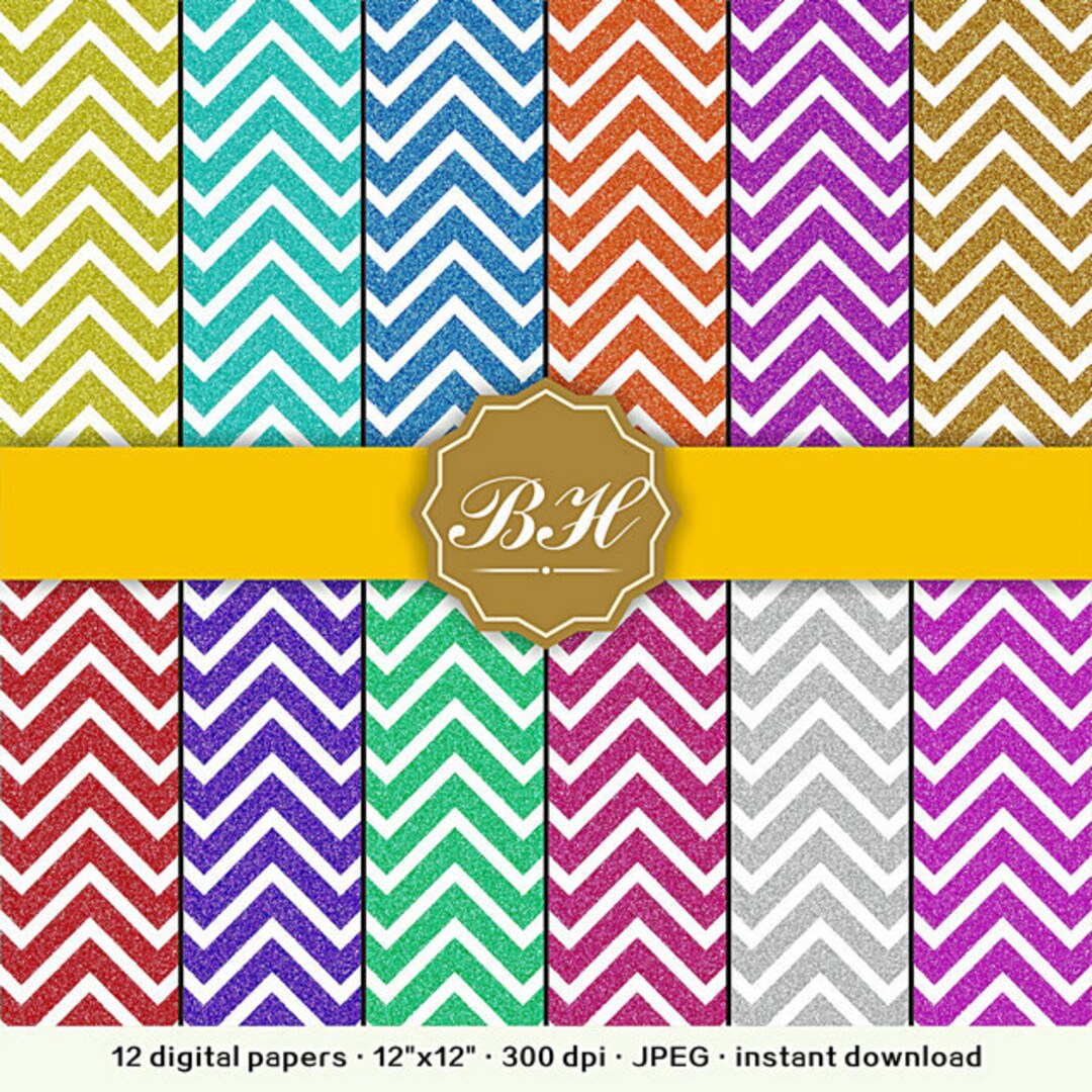 Chevron Digital Paper Glitter Chevron Paper Glitter - Etsy