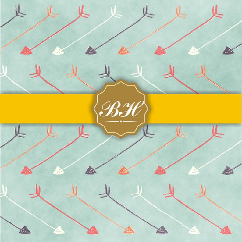 Arrow Watercolor Digital Paper Tribe Paper Triangle Arrow | Etsy