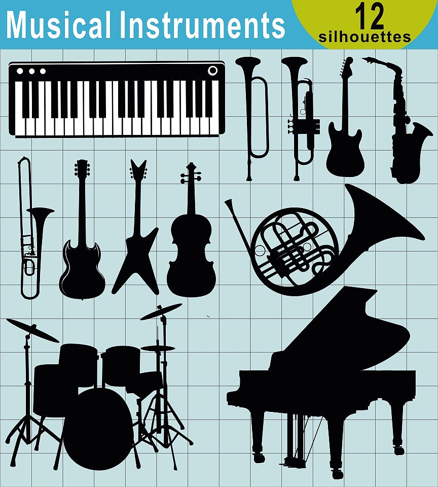Musical Instrument Clipart Music Clipart Musical Clip Art | Etsy