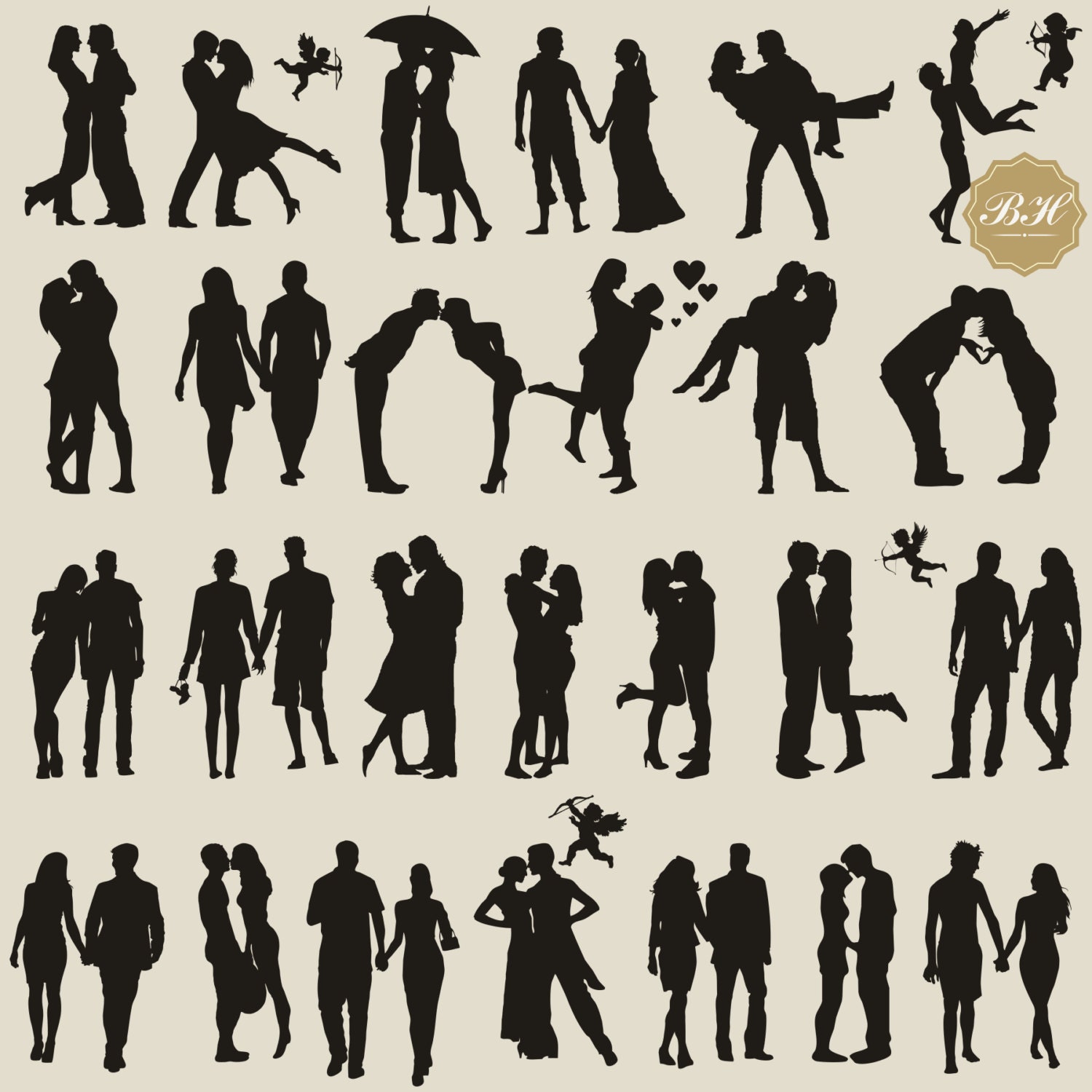 Couple Shadow Clipart