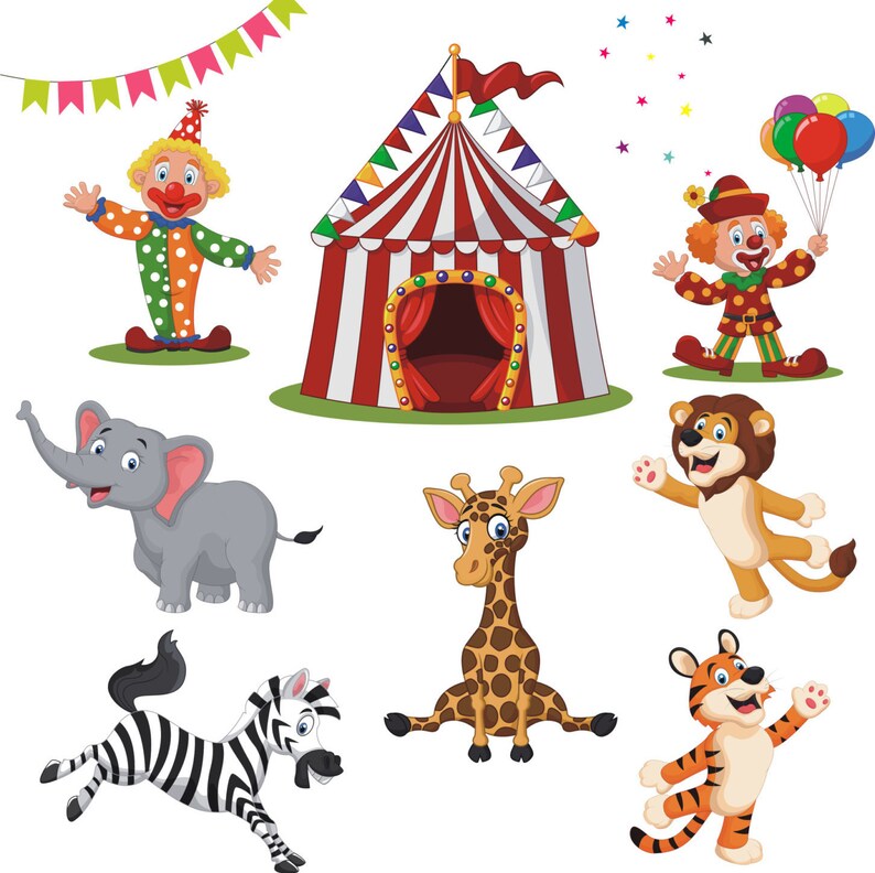 Circus Clipart Circus Vector Circus Clip Art Clowns - Etsy