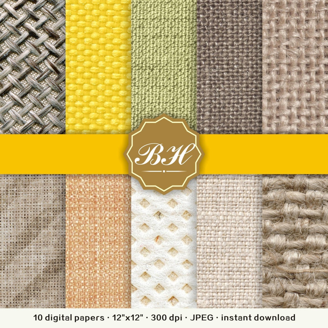 Fabric Digital Paper, Linen Cotton Canvas Textures, Digital Paper ...