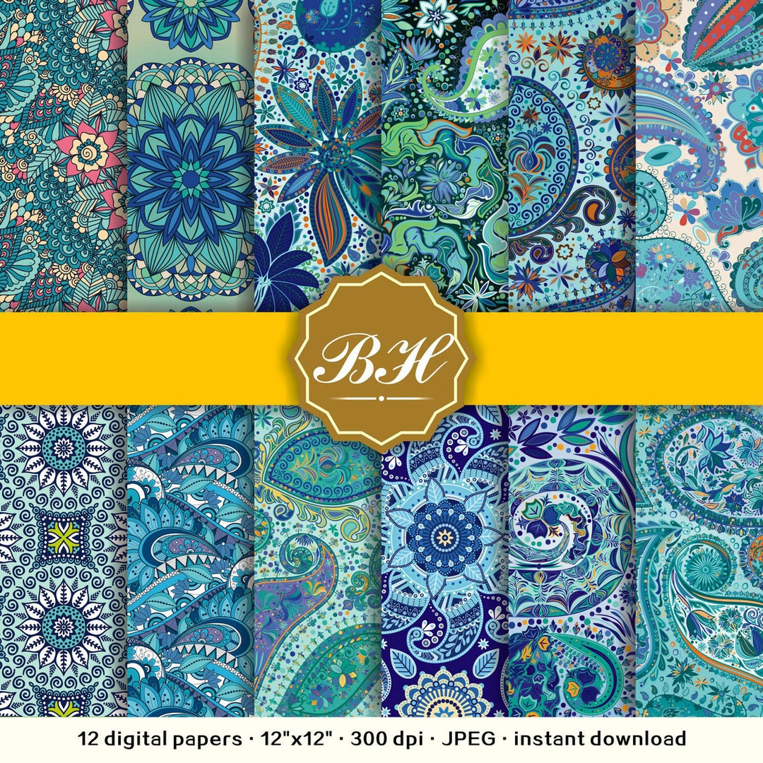 Paisley Digital Paper, Paisley Backgrounds, Paisley Textures, Paisley ...