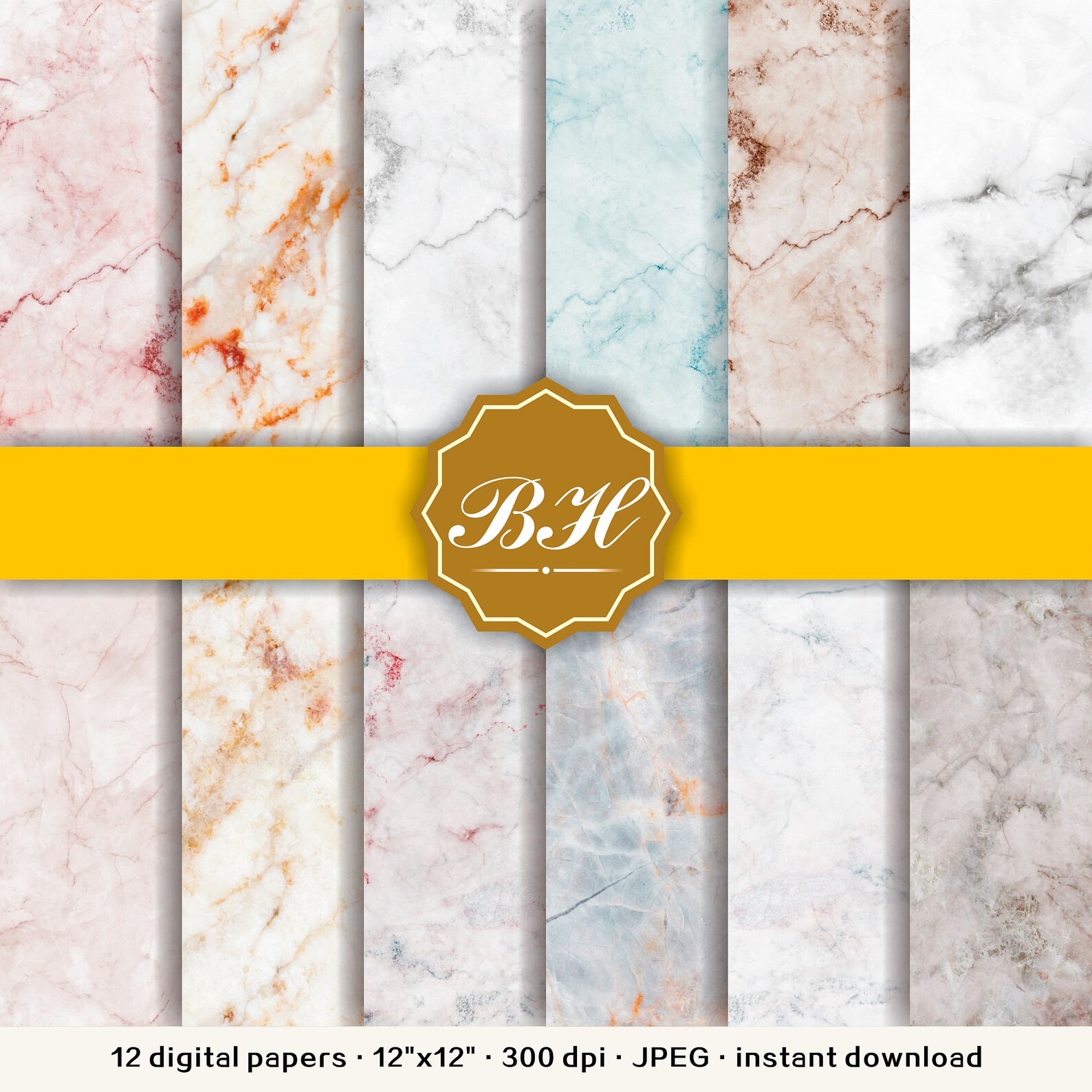 Marble Digital Paper Marble Background Digital Marble | Etsy