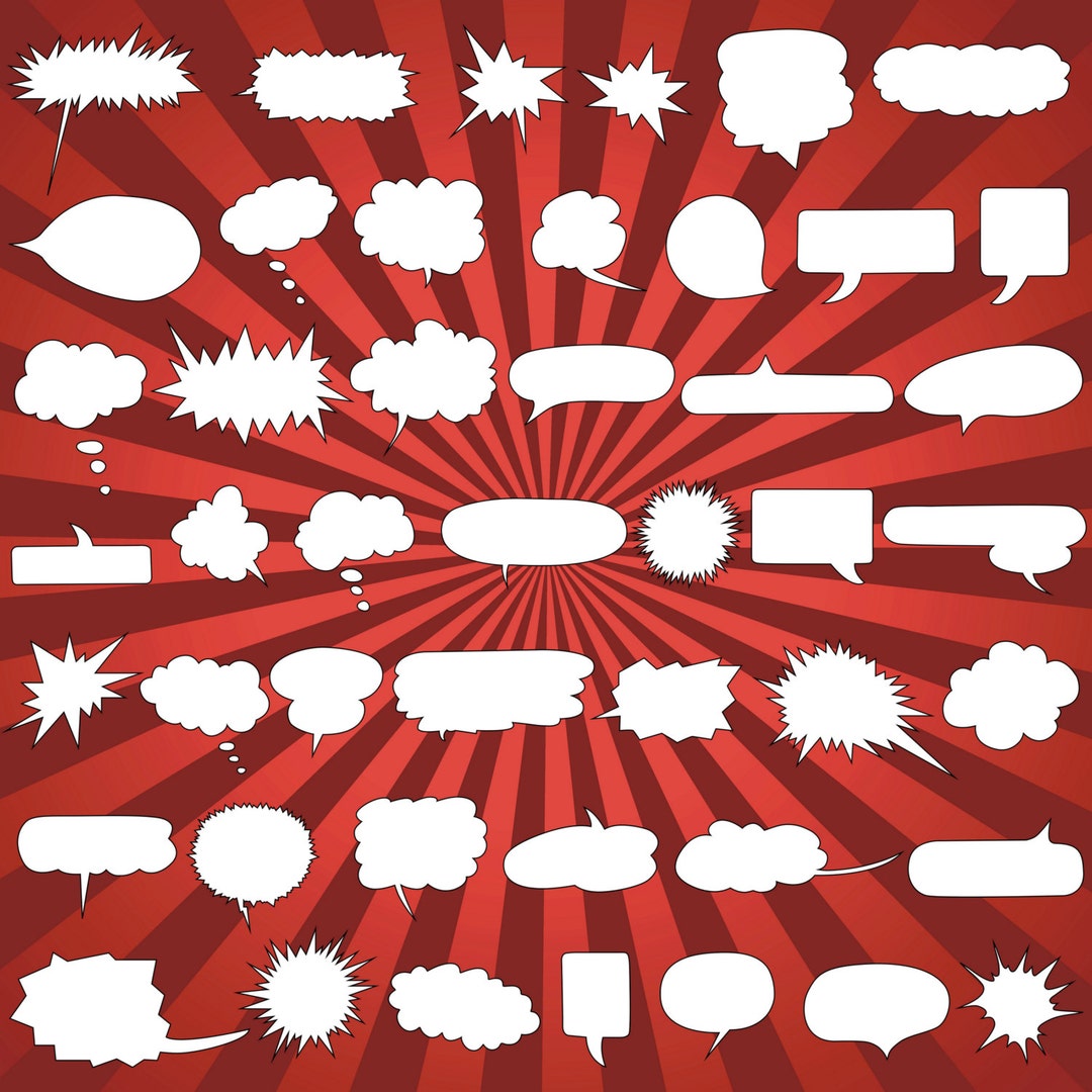Speech Bubbles Clipart, Comic Clipart, Superhero Clipart, Cartoon Clip ...