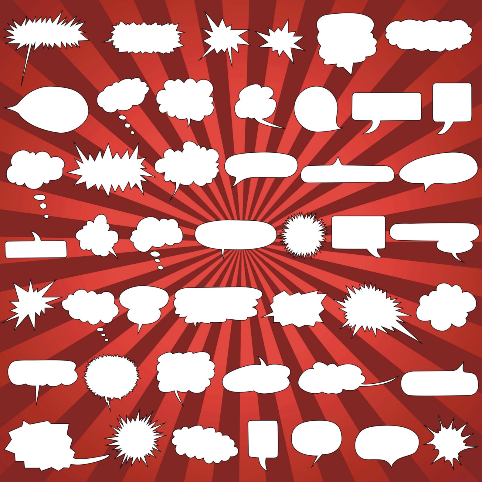 Speech Bubbles Clipart Comic Clipart Superhero Clipart | Etsy