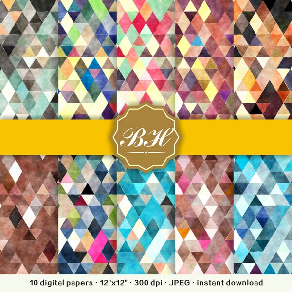 Triangle Watercolor - Etsy