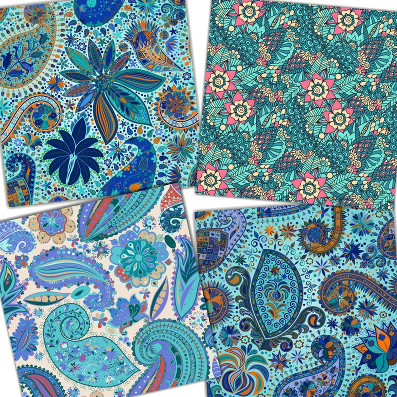 Paisley Digital Paper Paisley Backgrounds Paisley Textures | Etsy
