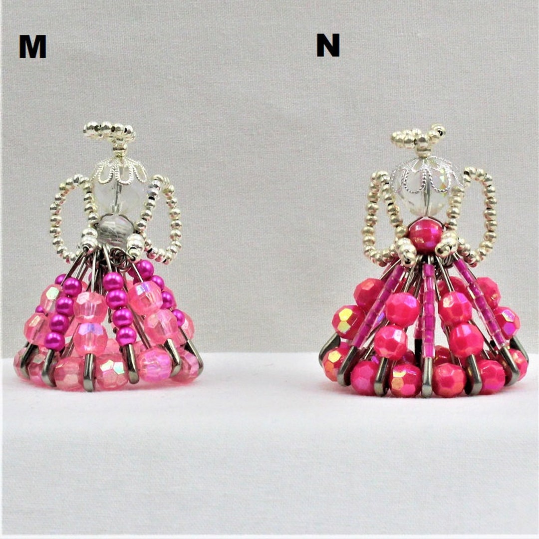 Safety Pin Angel, Bead Angel, Wings & Halo, Safety Pin Angel, Ornament ...