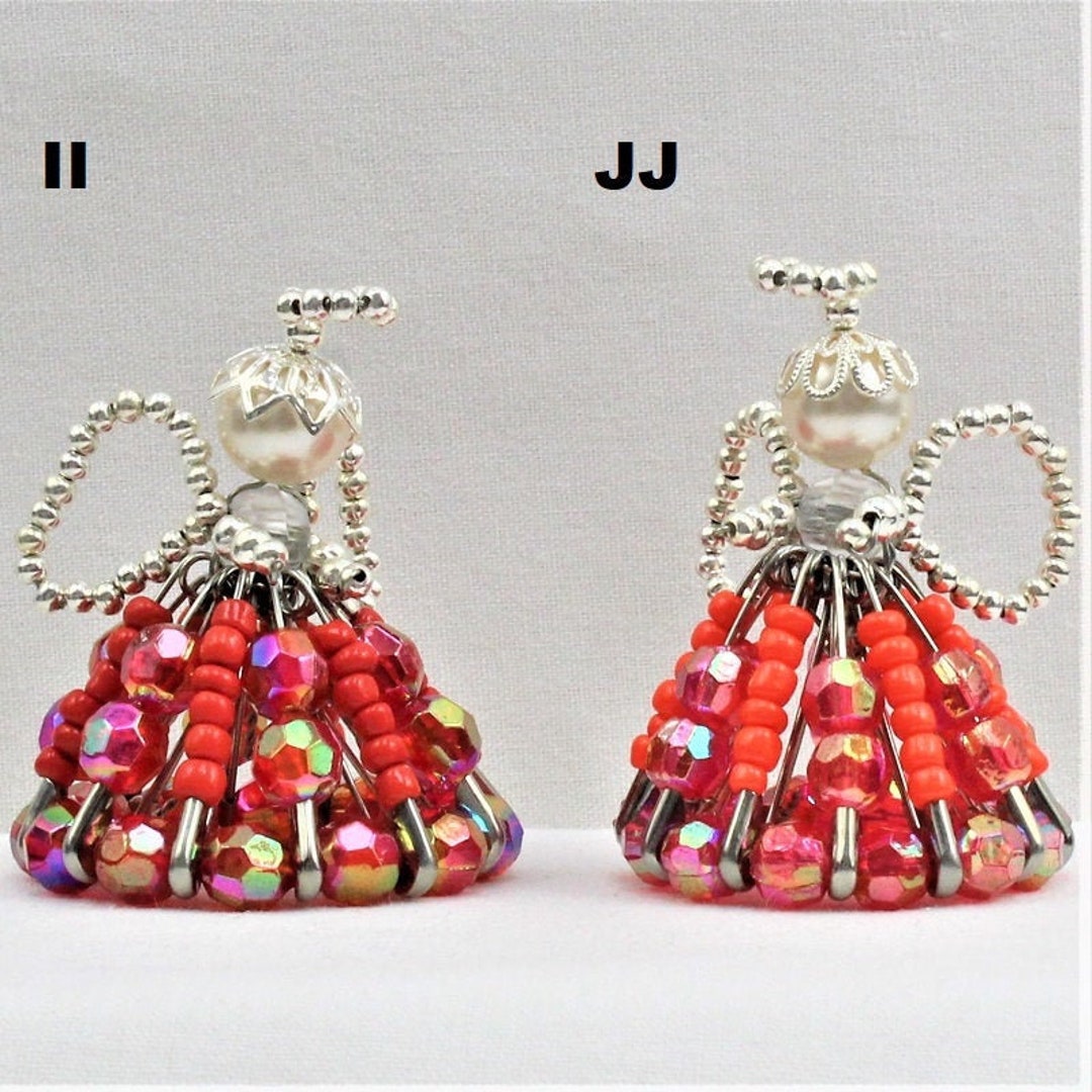 Handmade Beaded Safety Pin Angel, Christmas Tree Ornament - Etsy