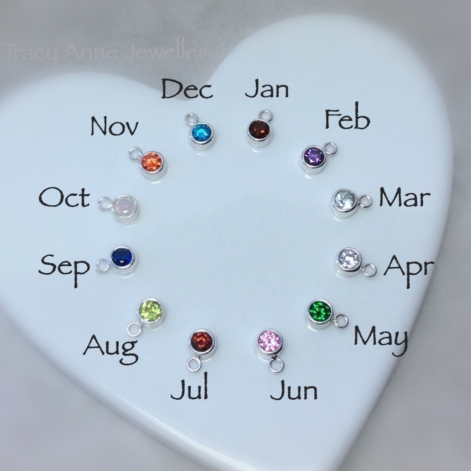 Birthstone Name Necklace Personalised in Sterling Silver | Etsy