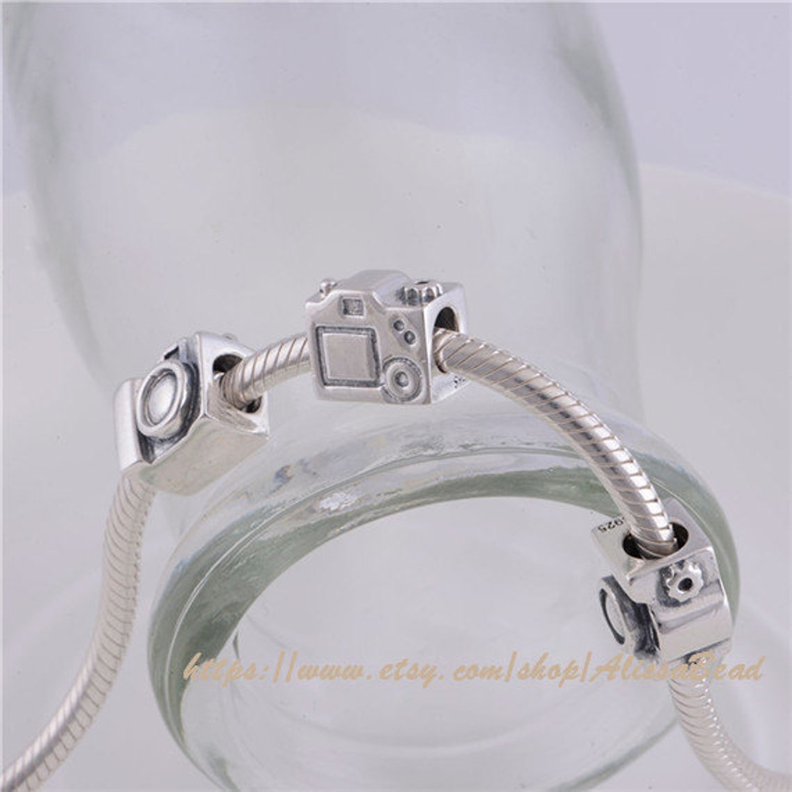 Authentic 925 Sterling Silver Camera Charms with Clear Cz | Etsy