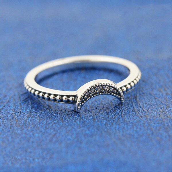 Silver Moon Ring - Etsy