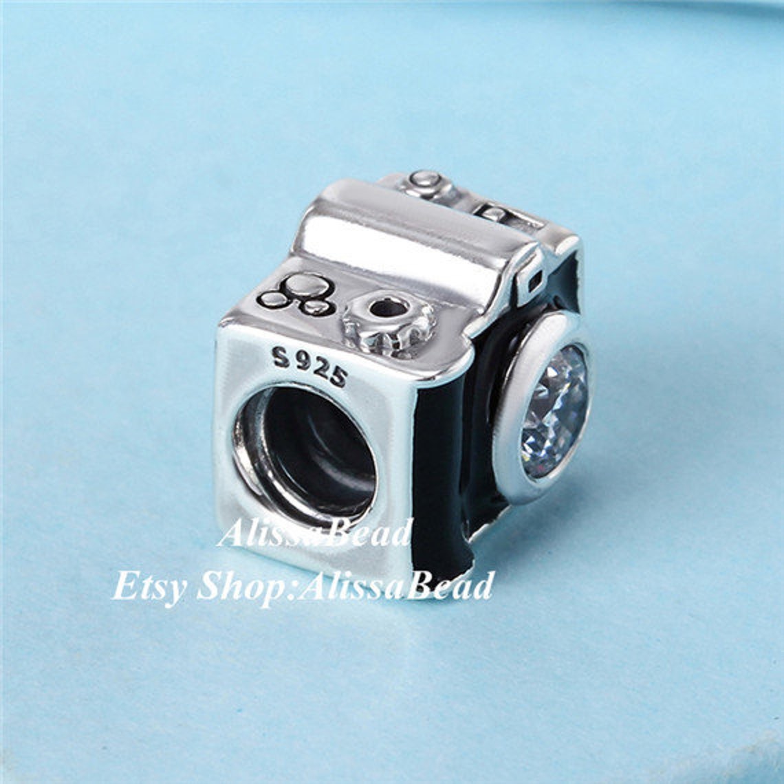 Authentic 925 Sterling Silver Camera Charms with Clear Cz | Etsy