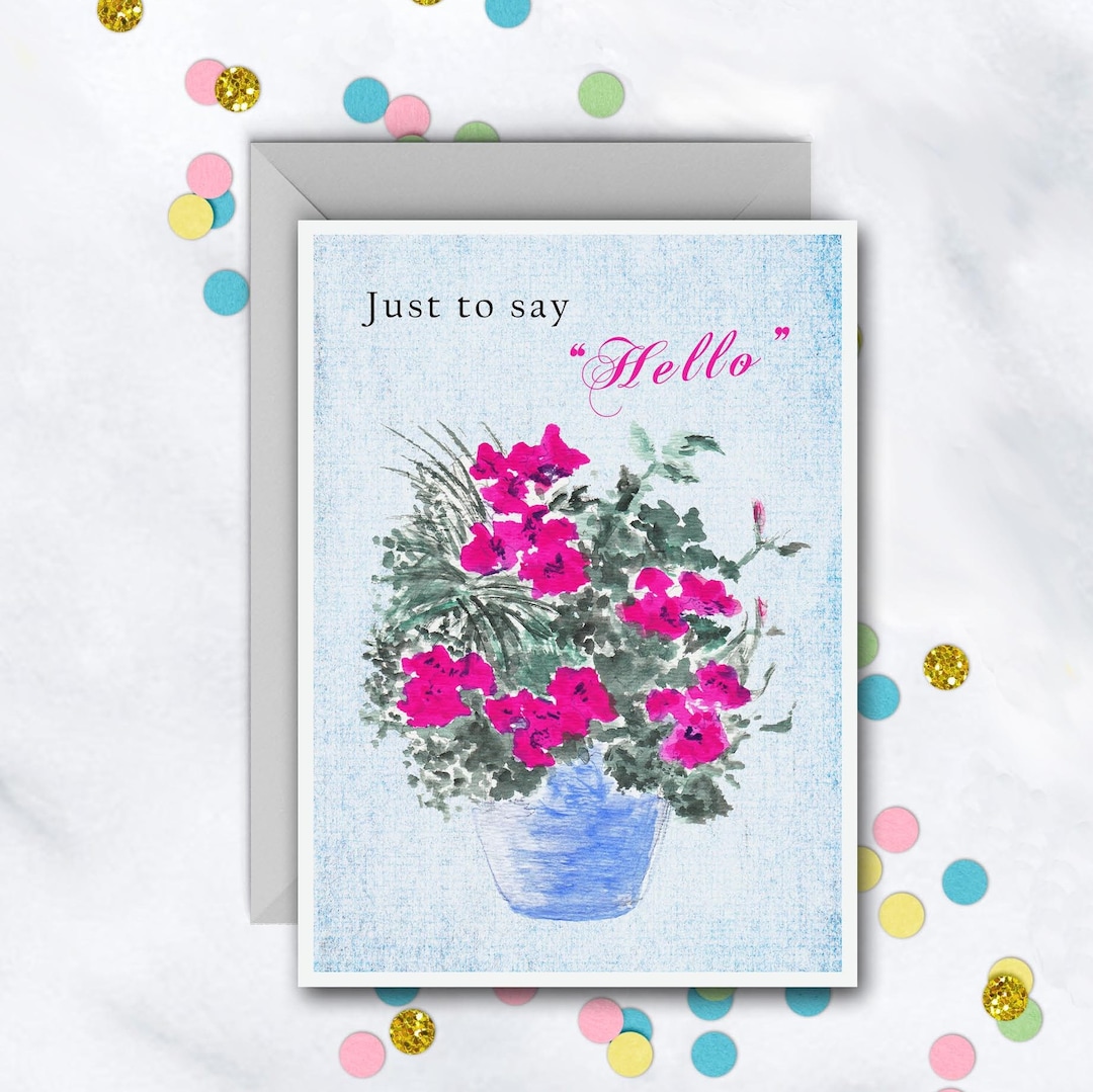 Just to Say "hello" Card | Thinking of You Note Card | Missing You Card ...