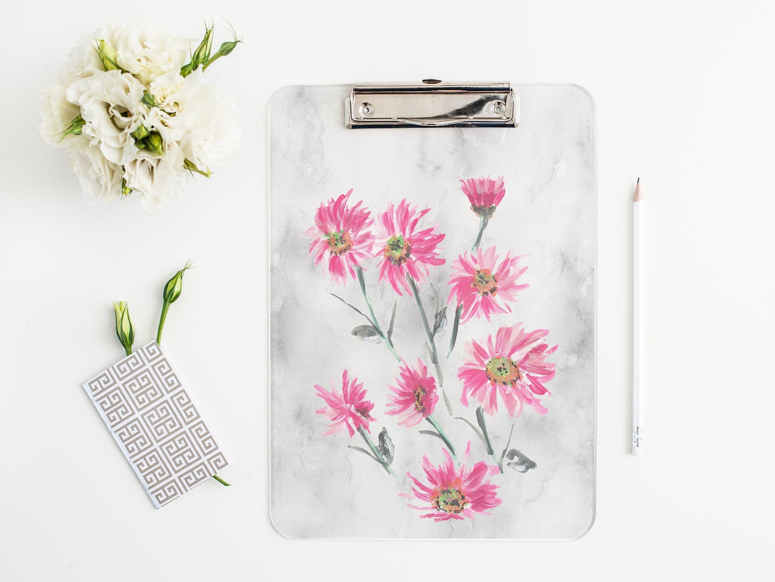Pink Daisies Clipboard 6x9 Clipboard Teacher Gift - Etsy