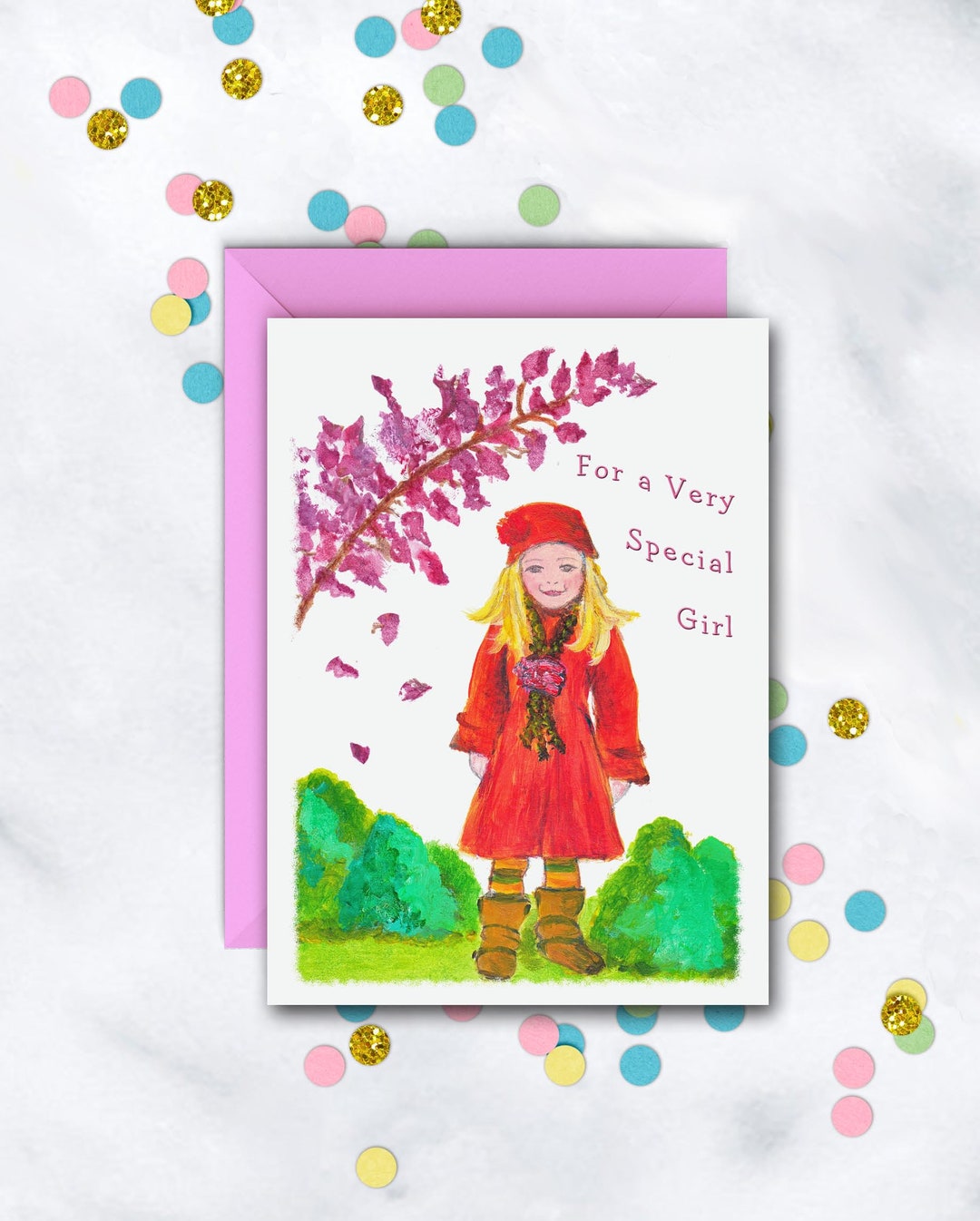 For A Special Girl Card | Birthday Card | Cute Young Girl Card ...