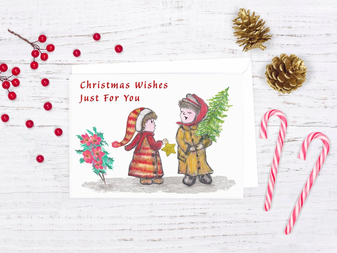 Christmas Wishes Just for You Card | Christmas Tree Card | Box Set of 8 ...
