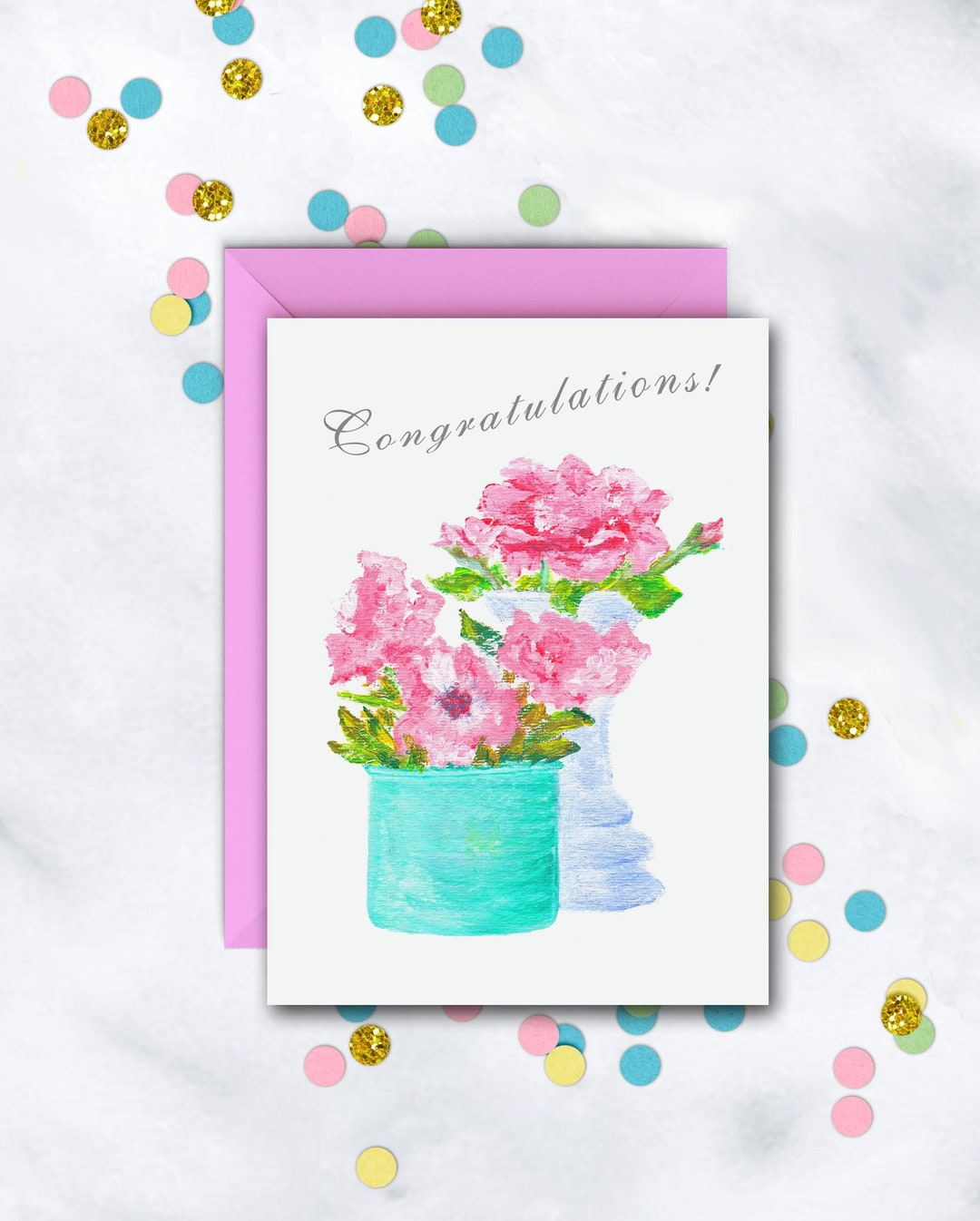 Congratulations Roses Card | Engagement Card | Wedding Shower Gift ...