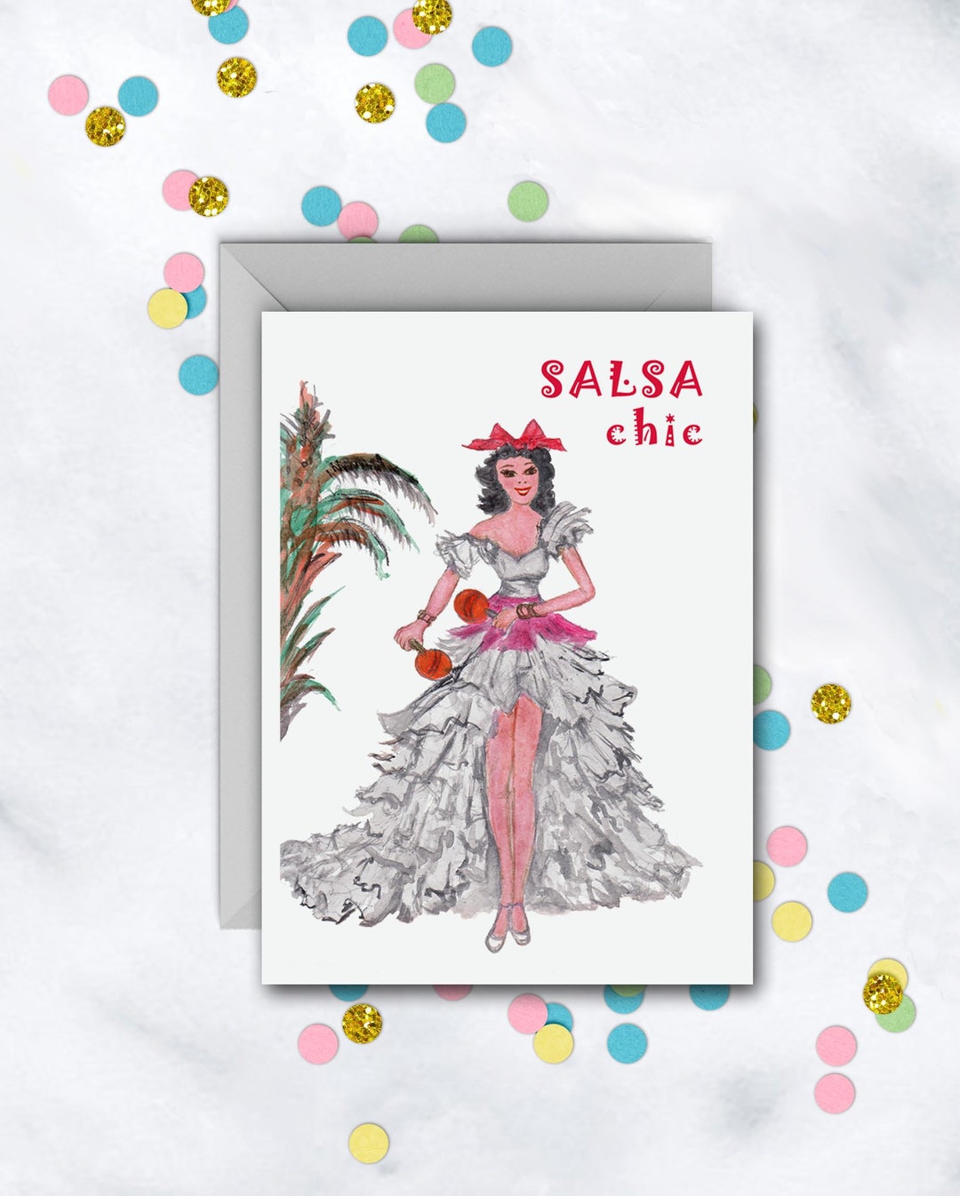 Salsa Chic Card | Birthday Card | Model Card | Everyday Card | Girl ...