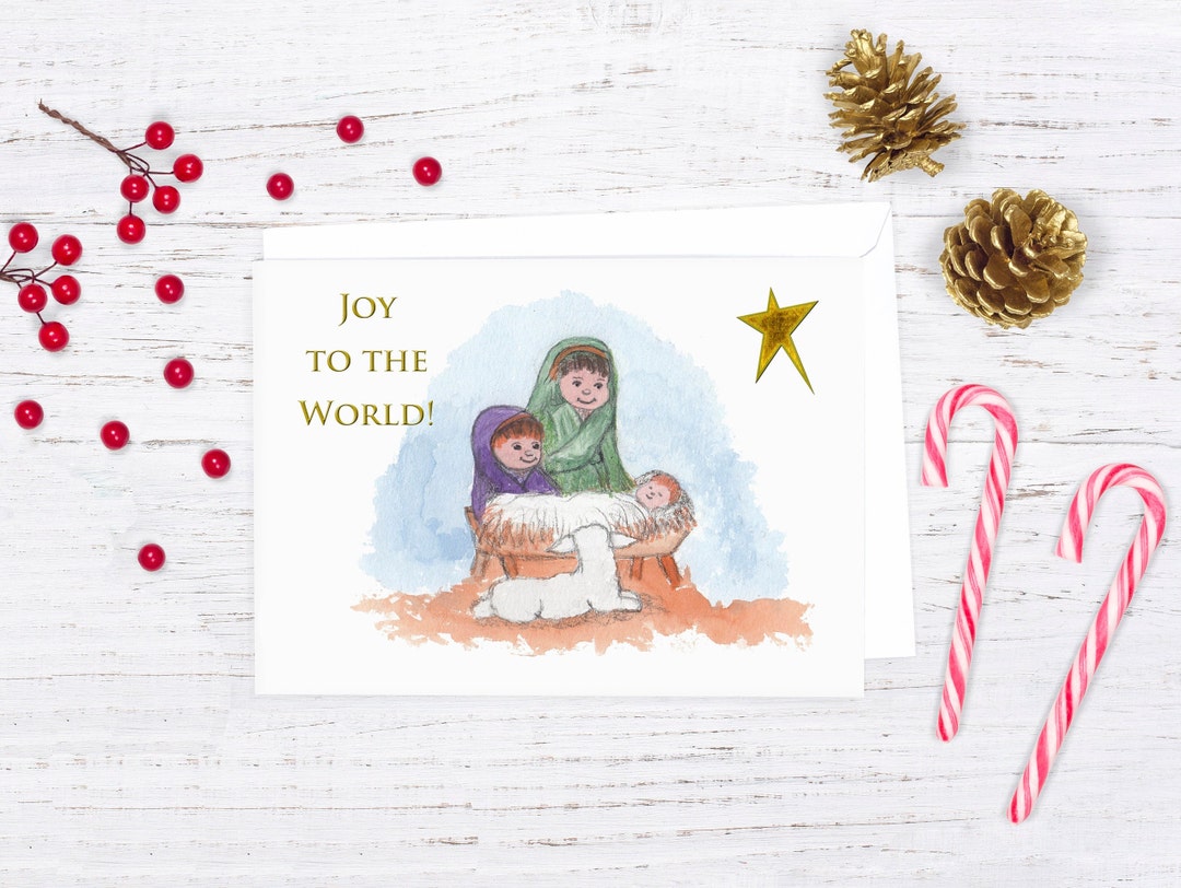 Baby Jesus Christmas Card Joy to the World Card Christmas Gift 2021 ...