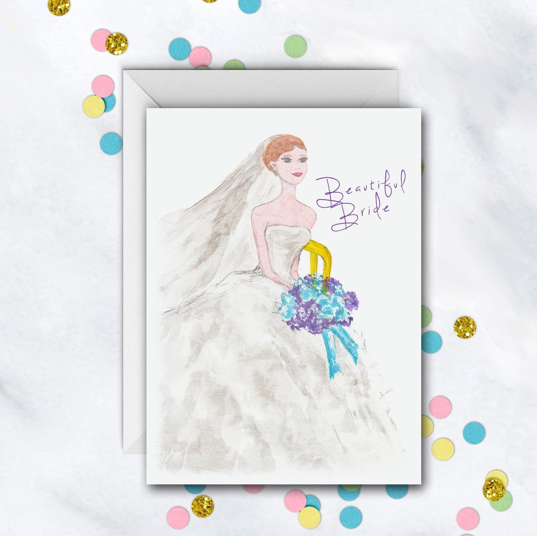 Beautiful Bride Card | Wedding Card | Congratulations Card | Card for ...