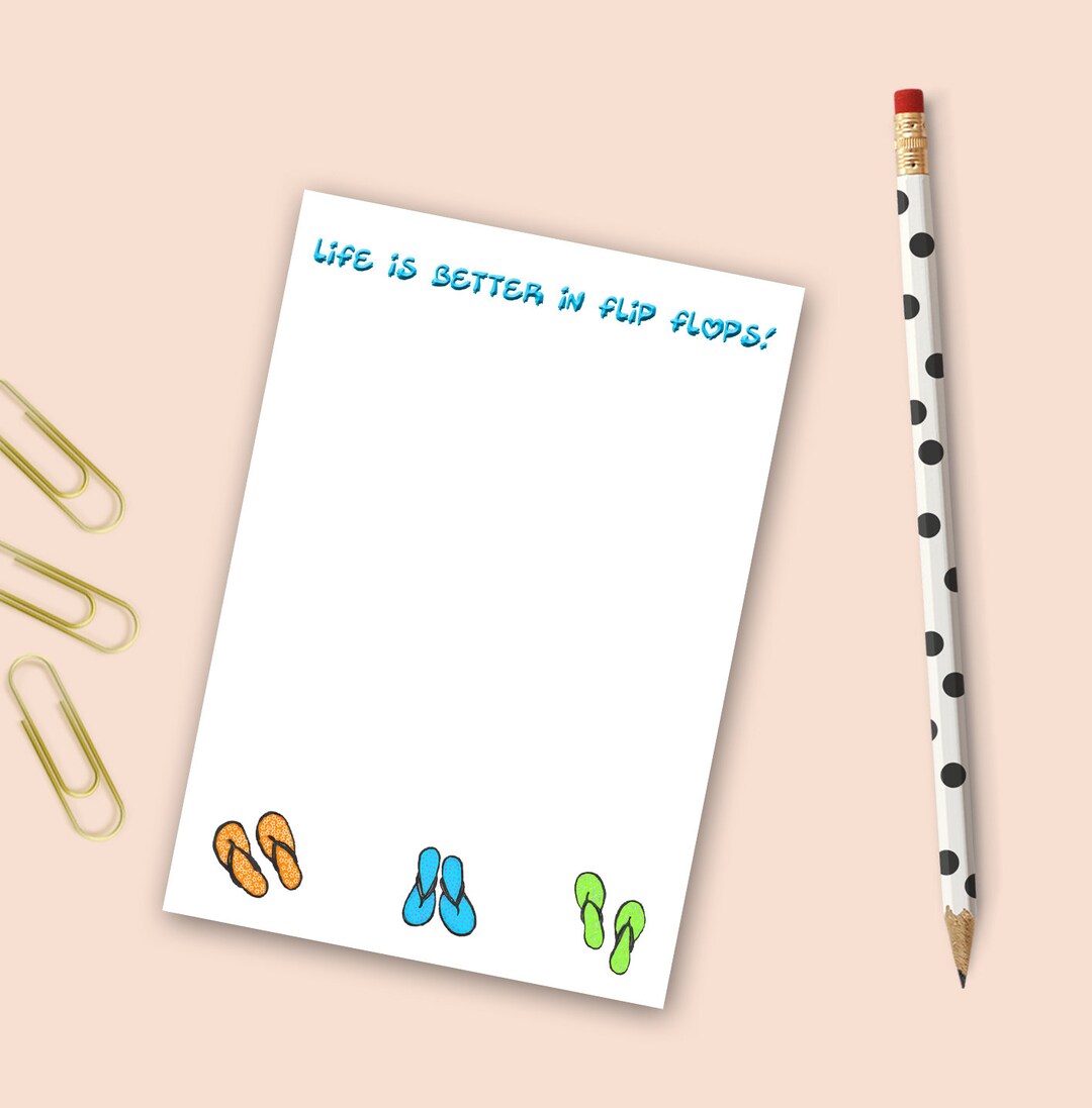 Flip Flops Notepad | Stationery Gift | Office Gift | Teacher Gift ...