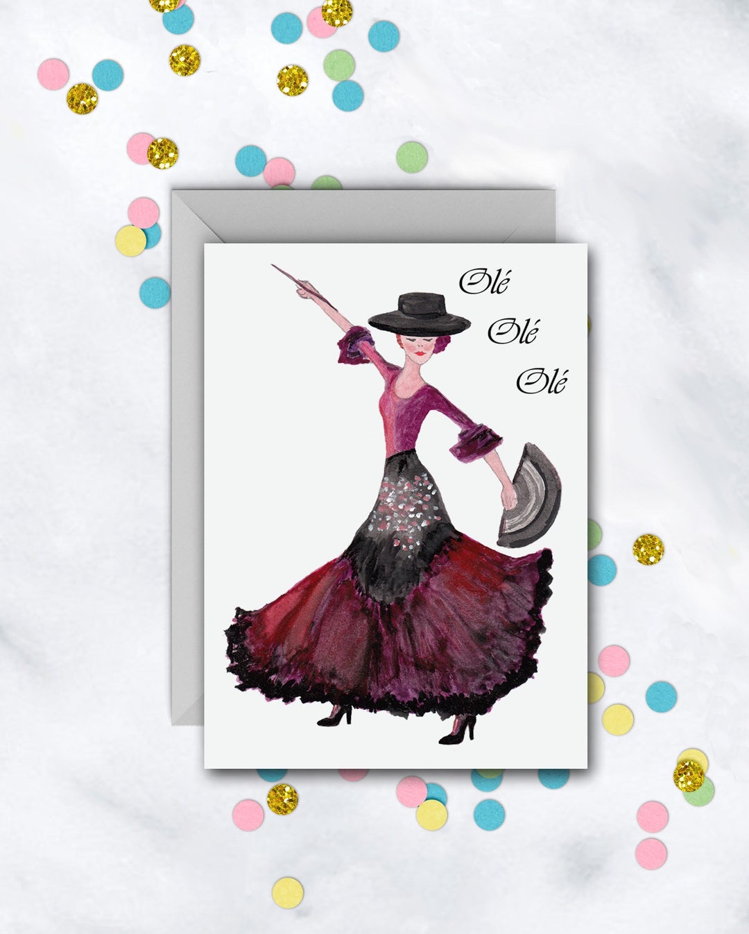 Flamenco Dancer Card | Congratulations Card | Cute Congrats Card ...