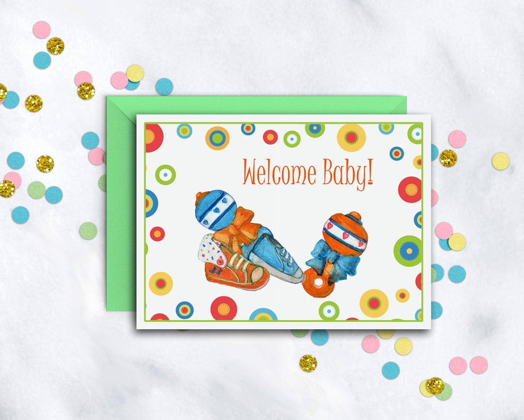 Welcome Baby Card | New Baby Card | Baby Shower Gift | Congratulations ...