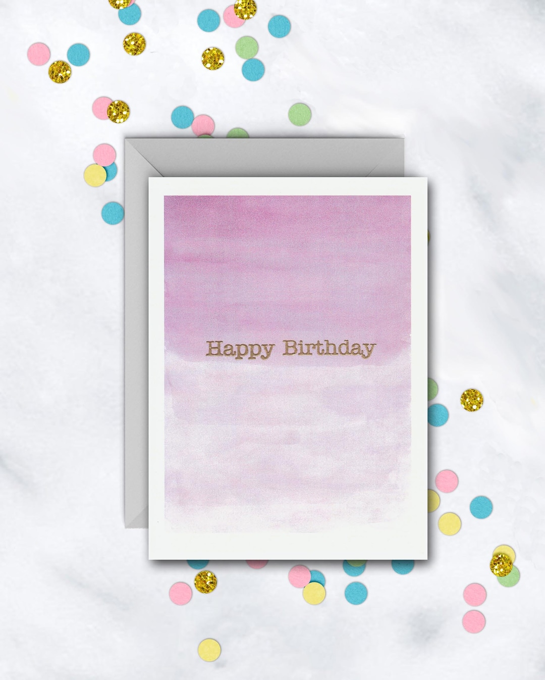 Purple Birthday Card | Watercolor Birthday Card | Gold Lettering | Card ...