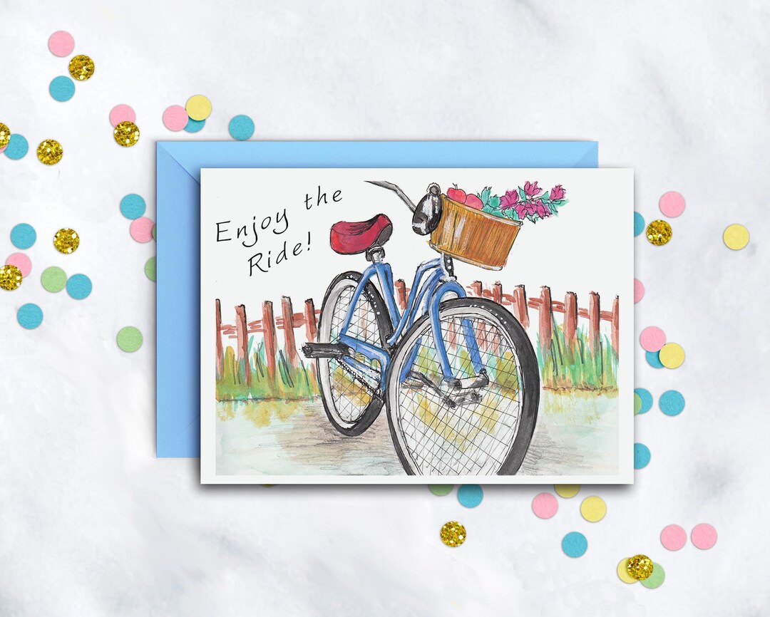 Enjoy the Ride Card | Birthday Card | Bicycle Card | Friendship Card ...
